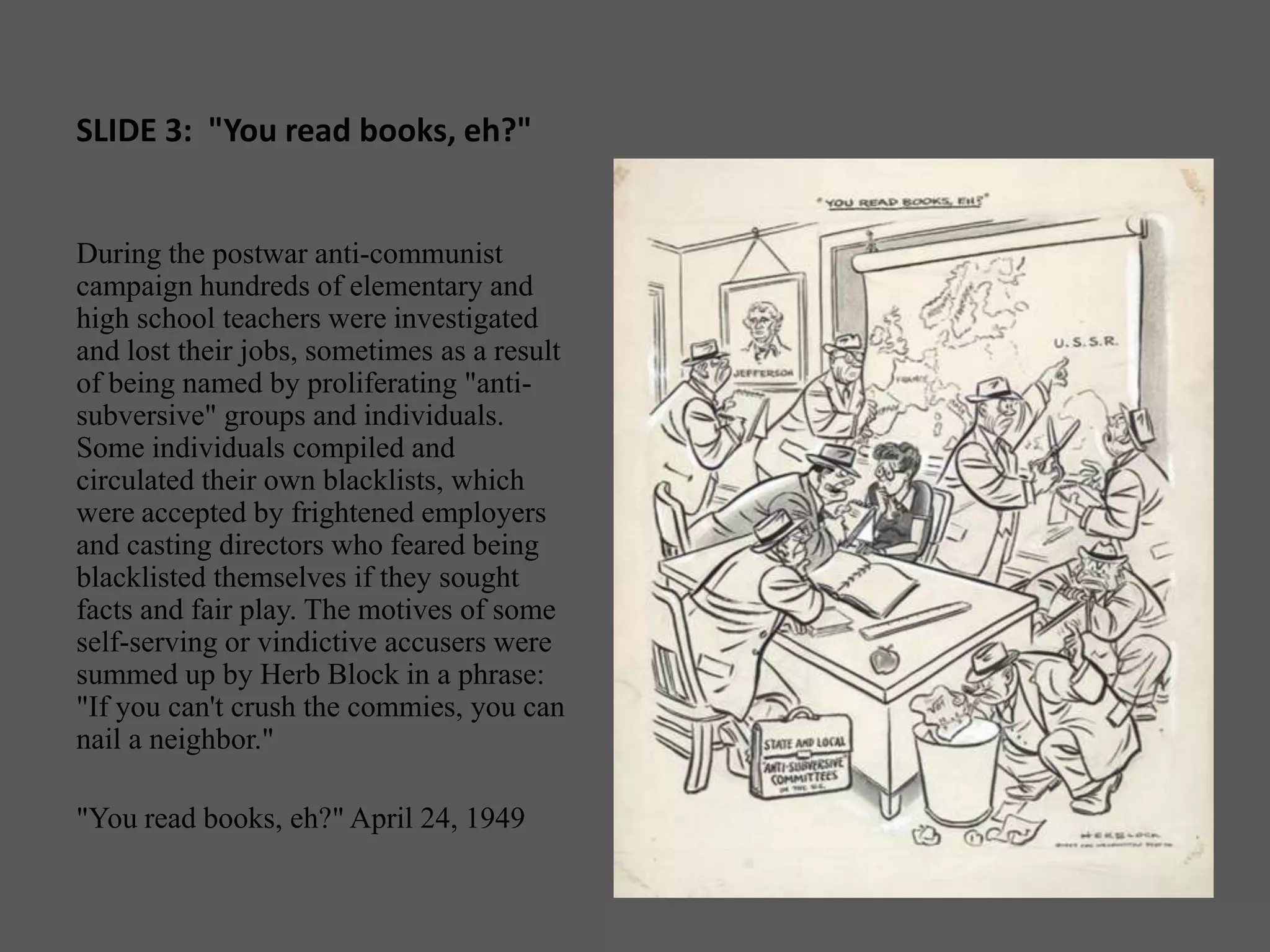 McCarthyism Political Cartoons | PPTX