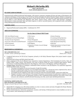 Resume - McCarthy, Michael J. | PDF