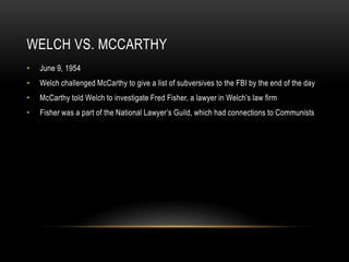 McCarthy's Downfall | PPT