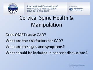Safety of Cervical Manipulation | PPT