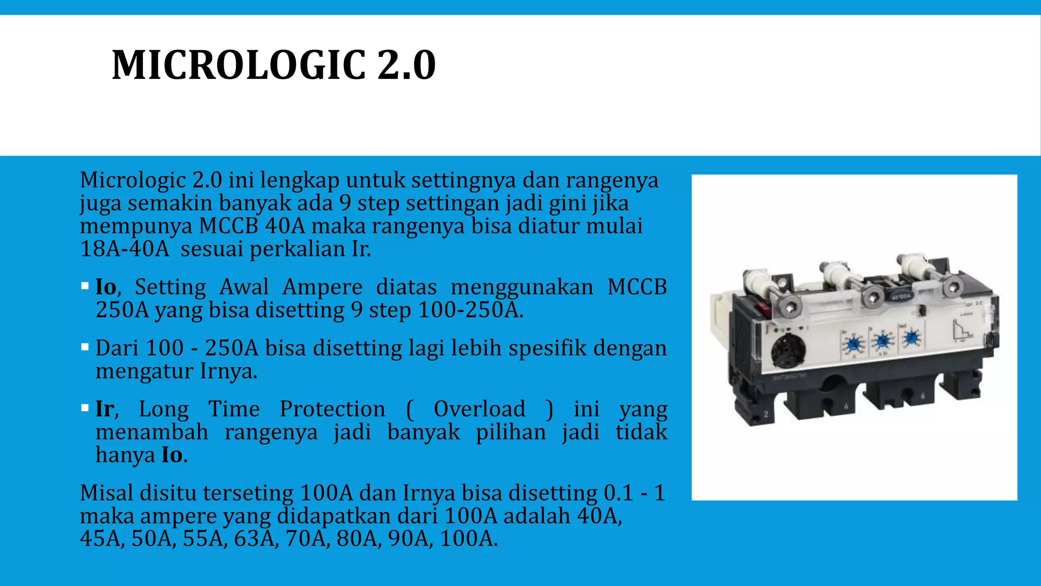 MCCB beserta fungsi dan cara setting | PPTX