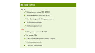 MCCB beserta fungsi dan cara setting | PPTX