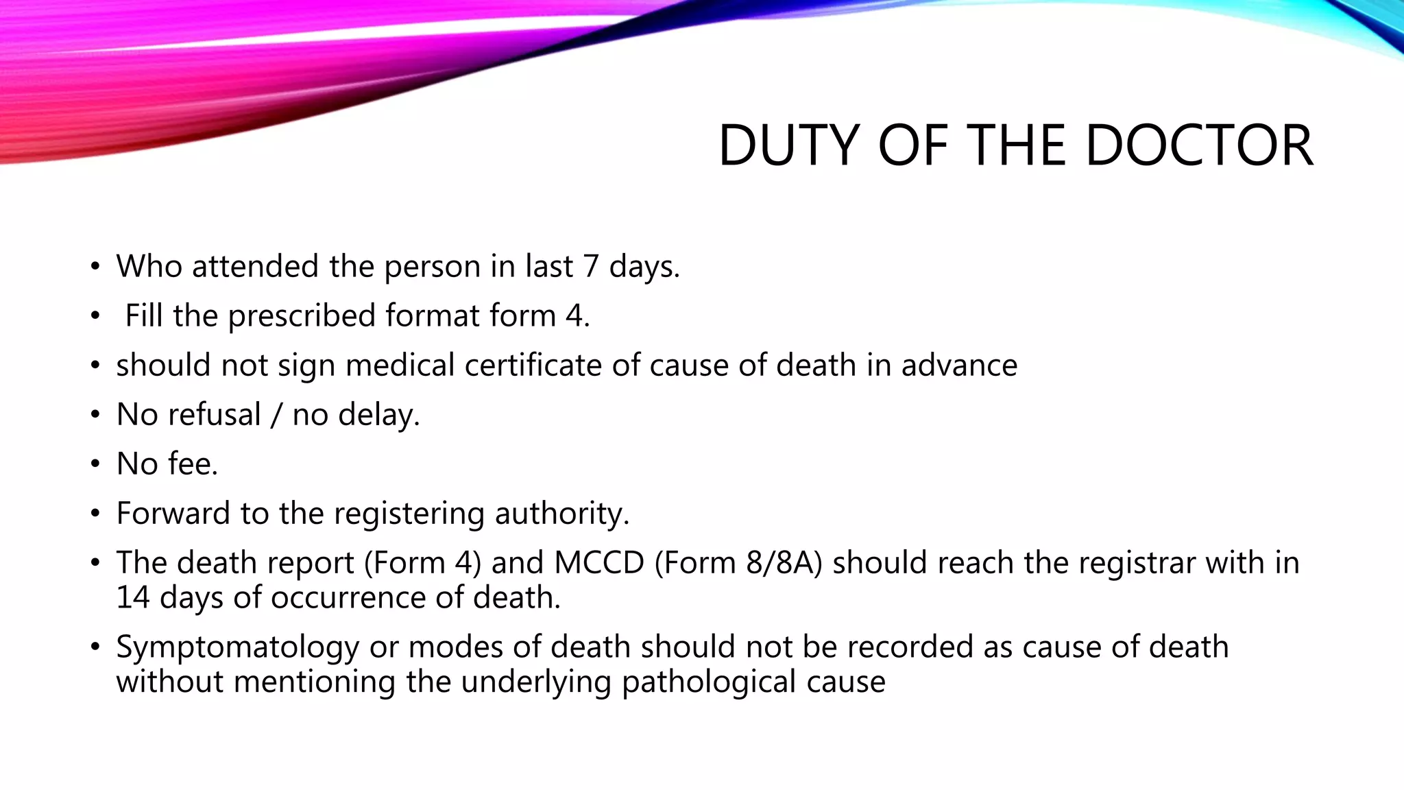 MEDICAL CERTIFICATION OF CAUSE OF DEATH (MCCD) | PPTX