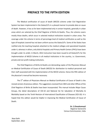 MCCD MANUAL-2012 from govt.of india guideliness | PDF