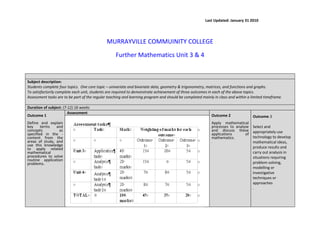 Mcc Further Maths Course Outline | DOC