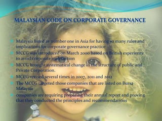 Malaysian Code on Corporate Governance (MCCG) | PPTX