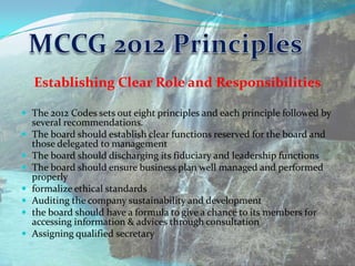 Malaysian Code on Corporate Governance (MCCG) | PPTX