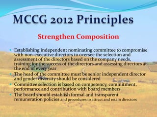 Malaysian Code on Corporate Governance (MCCG) | PPTX