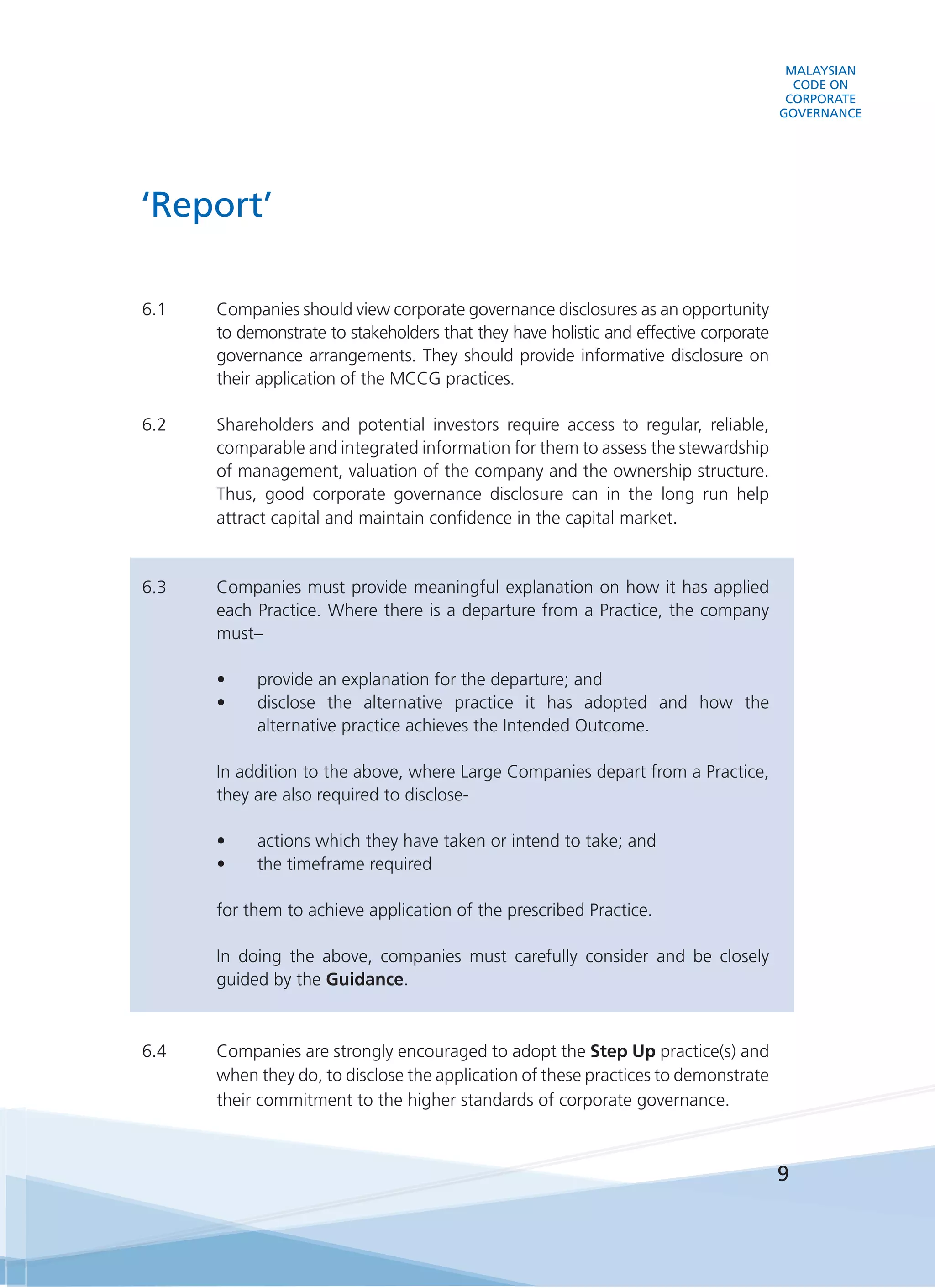 Malaysian Code on Corporate Governance (MCCG) | PDF