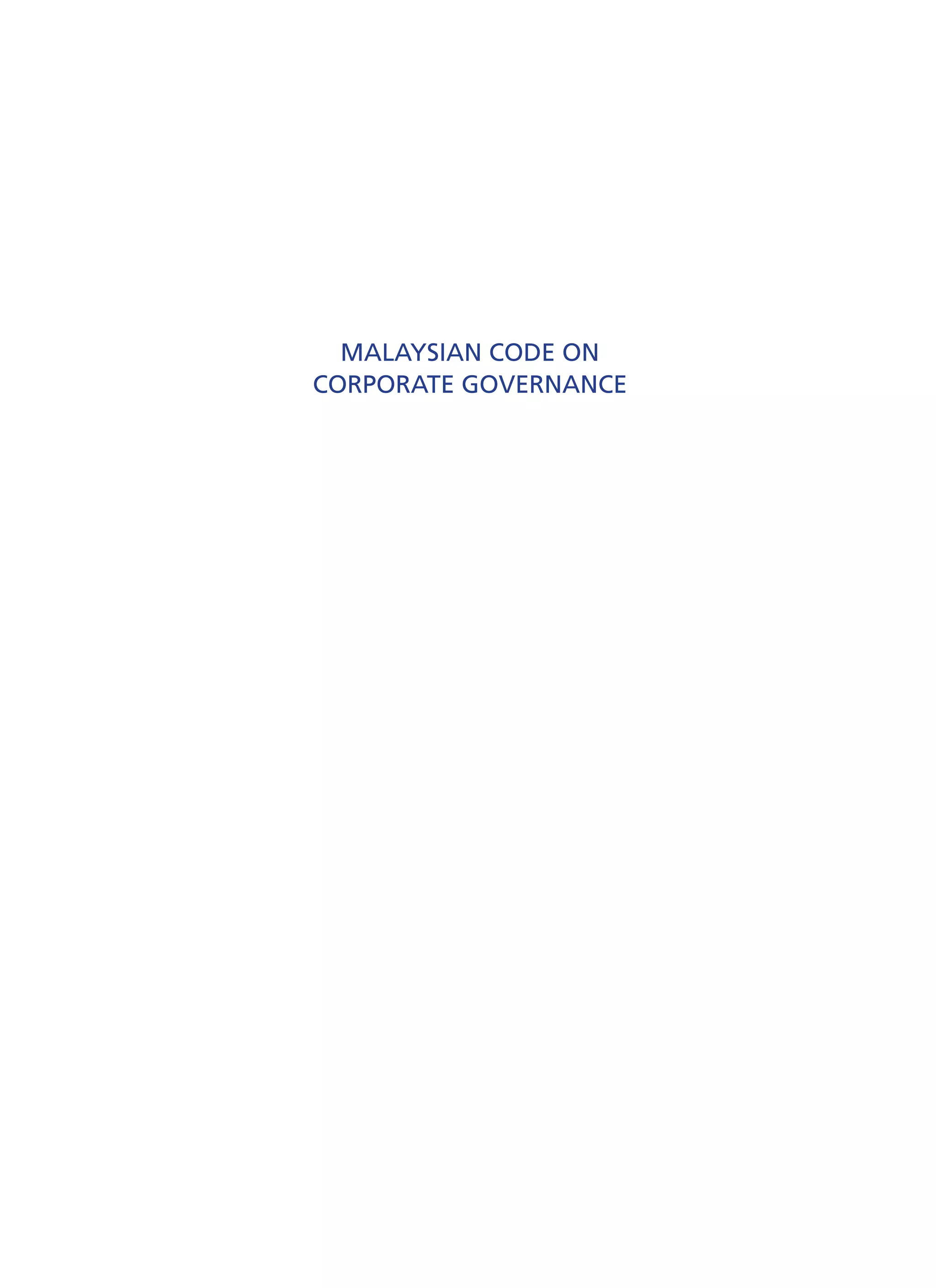 Malaysian Code on Corporate Governance (MCCG) | PDF