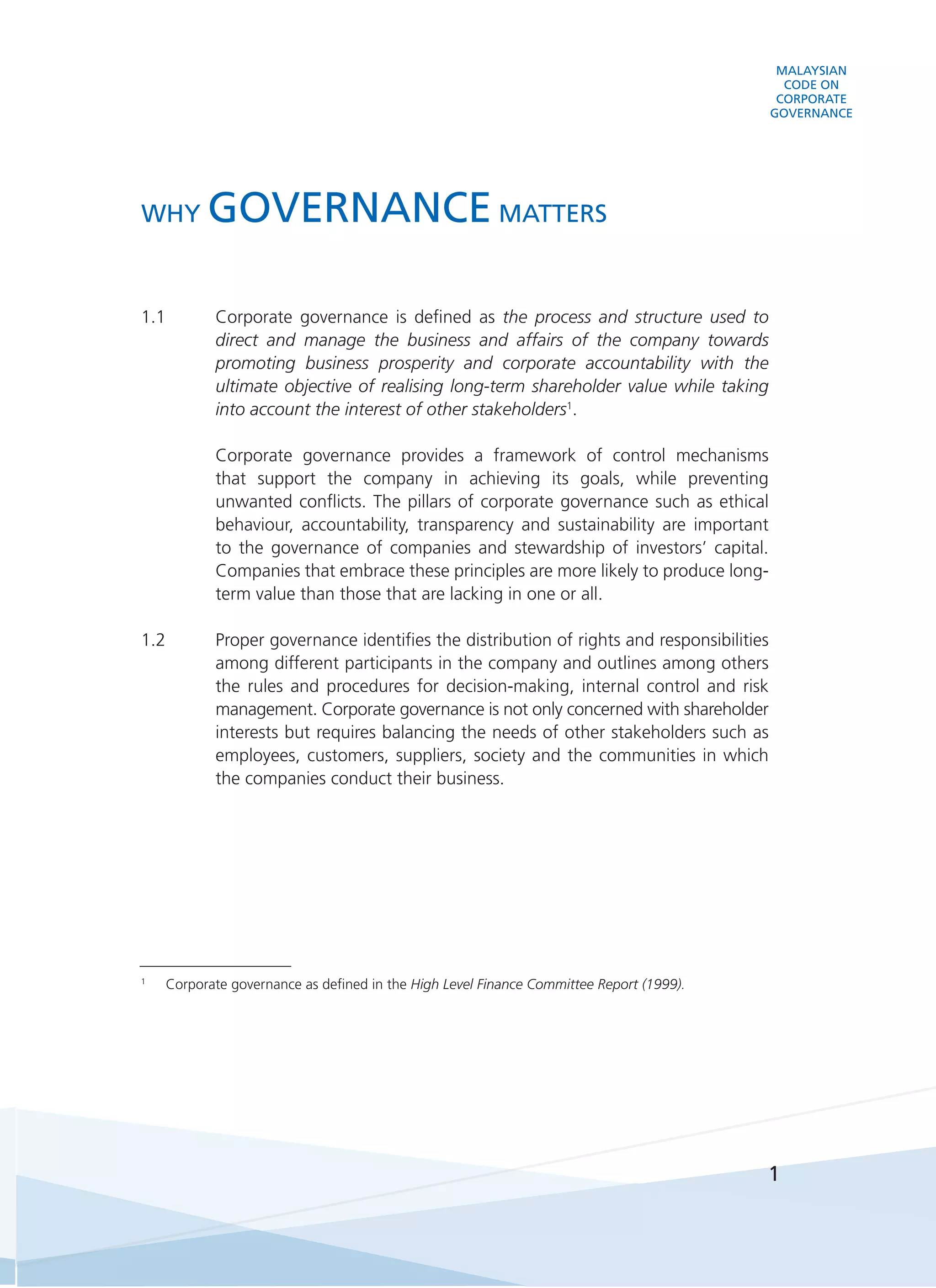 Malaysian Code on Corporate Governance (MCCG) | PDF