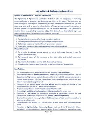 MCCIA_Agriculture & Agribusiness Committee | PDF