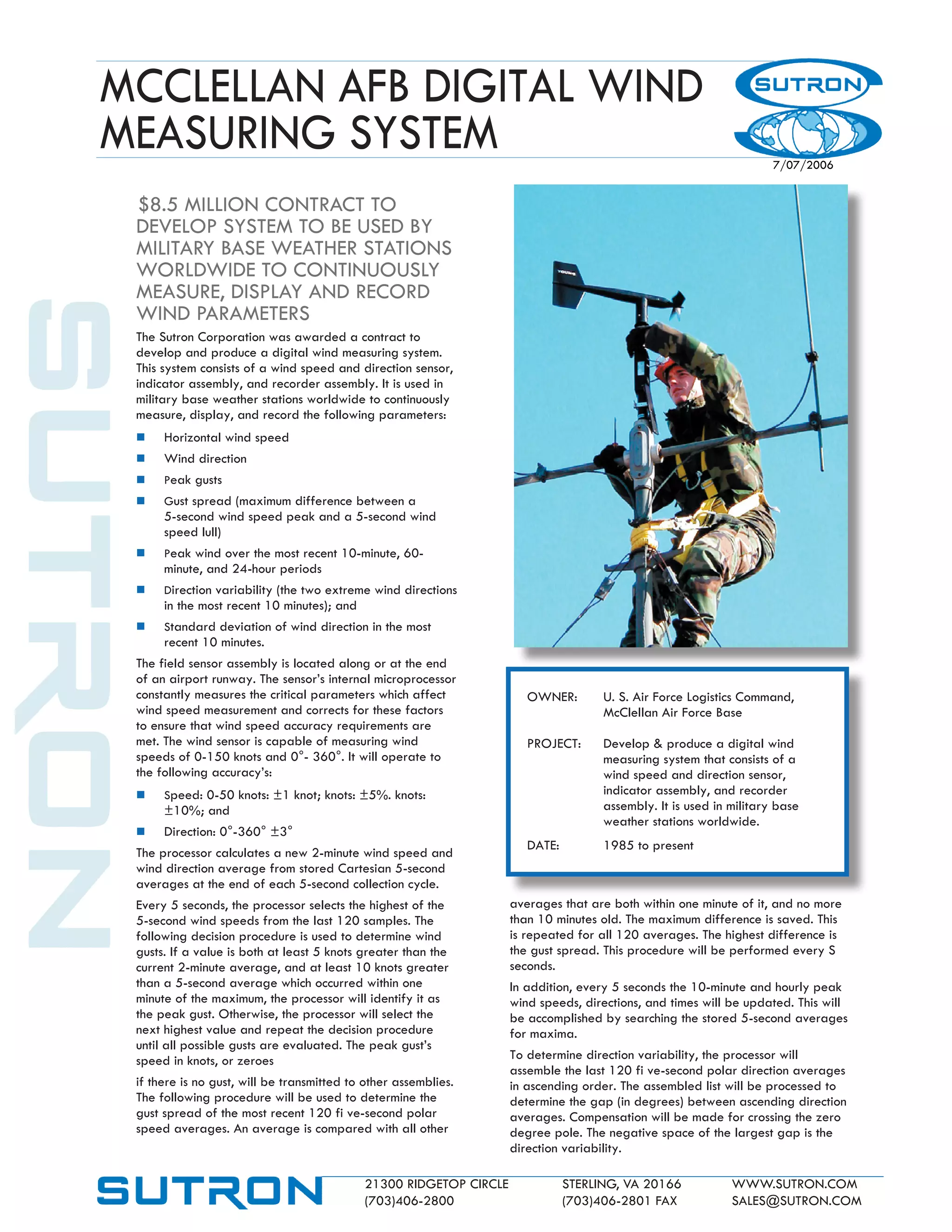 Mcclellan afb digital wind measuring system | PDF | Weather | Science