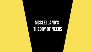McClelland's theory of needs | PDF
