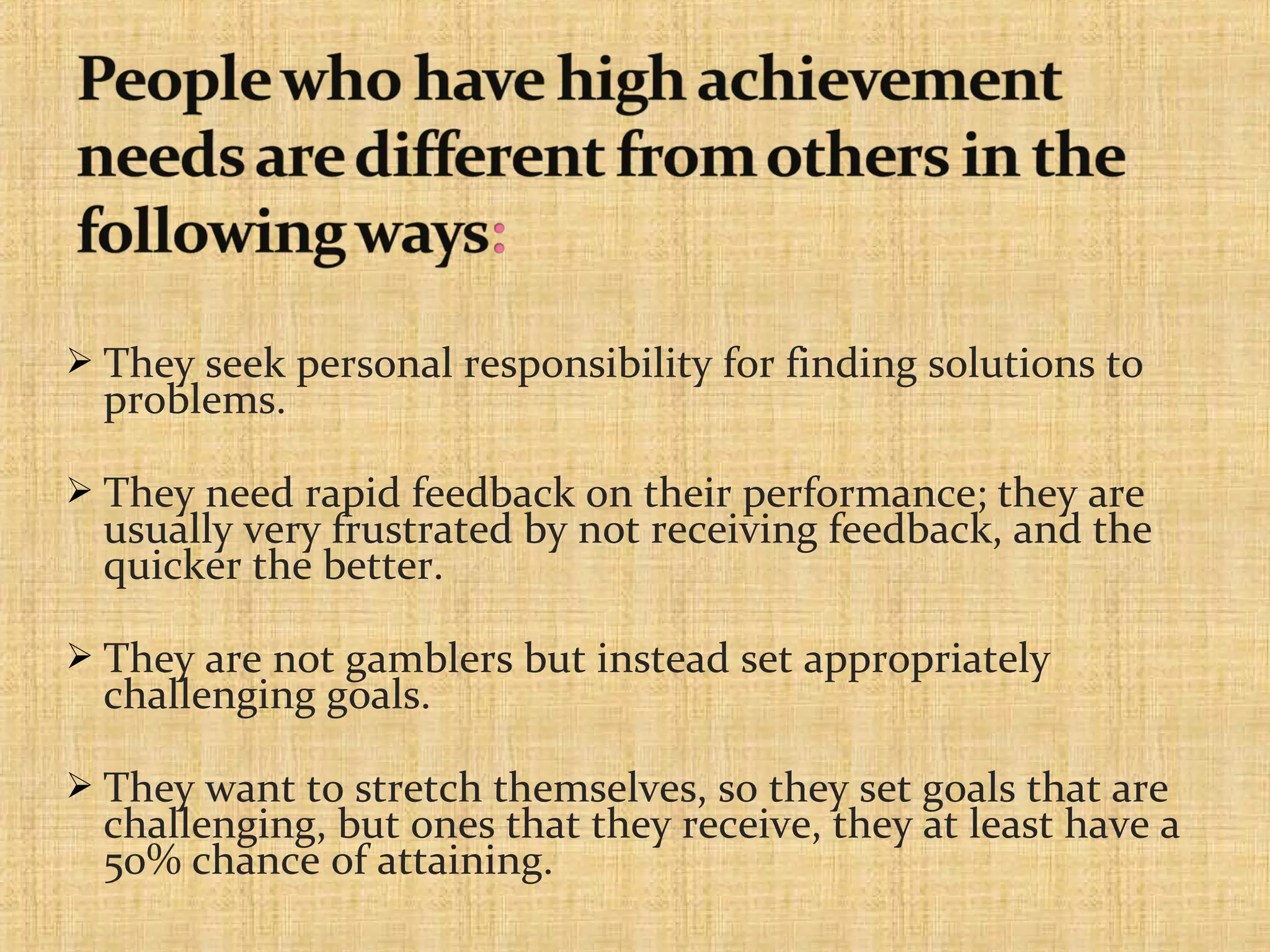 Mc clelland's three needs theory & Cognitive Evaluation Theory | PPT