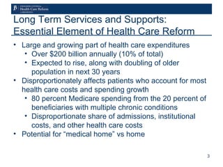 Dr. Mark McClellan Presentation on Health Reform and Long-Term Care | PPT