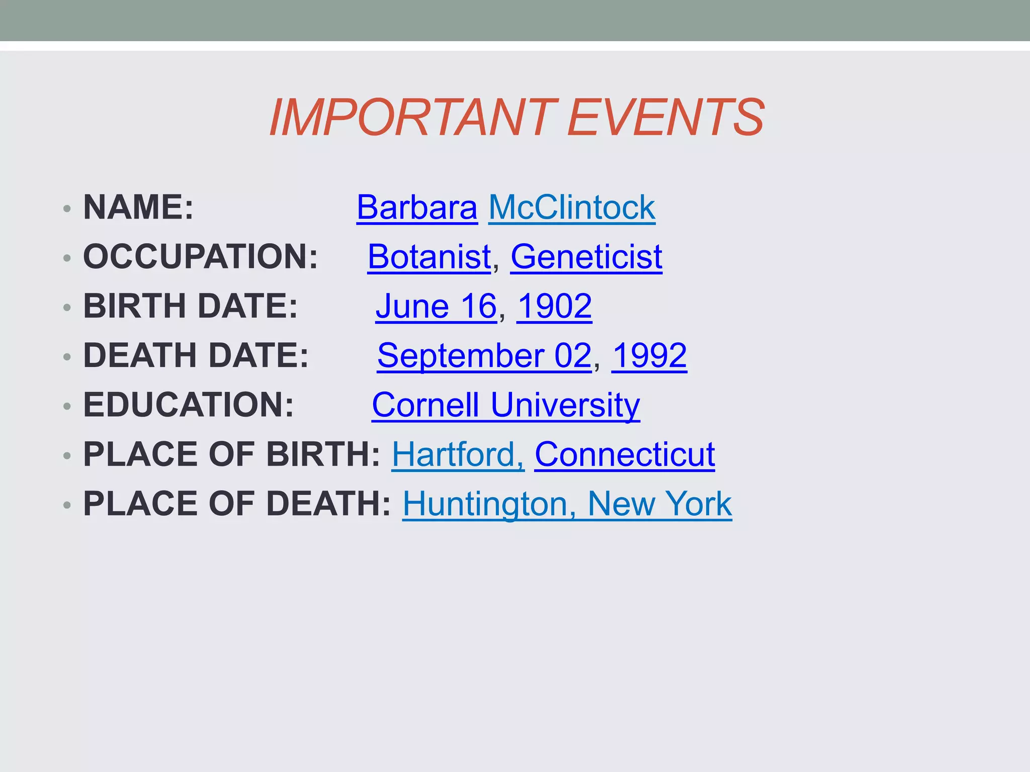 BARBARA Mcclintock. | PPTX