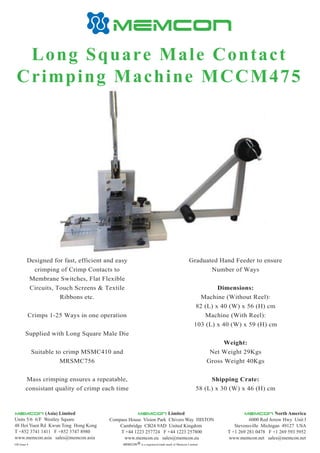 Memcon Mccm475 long-square-male-contact-crimping-machine | PDF