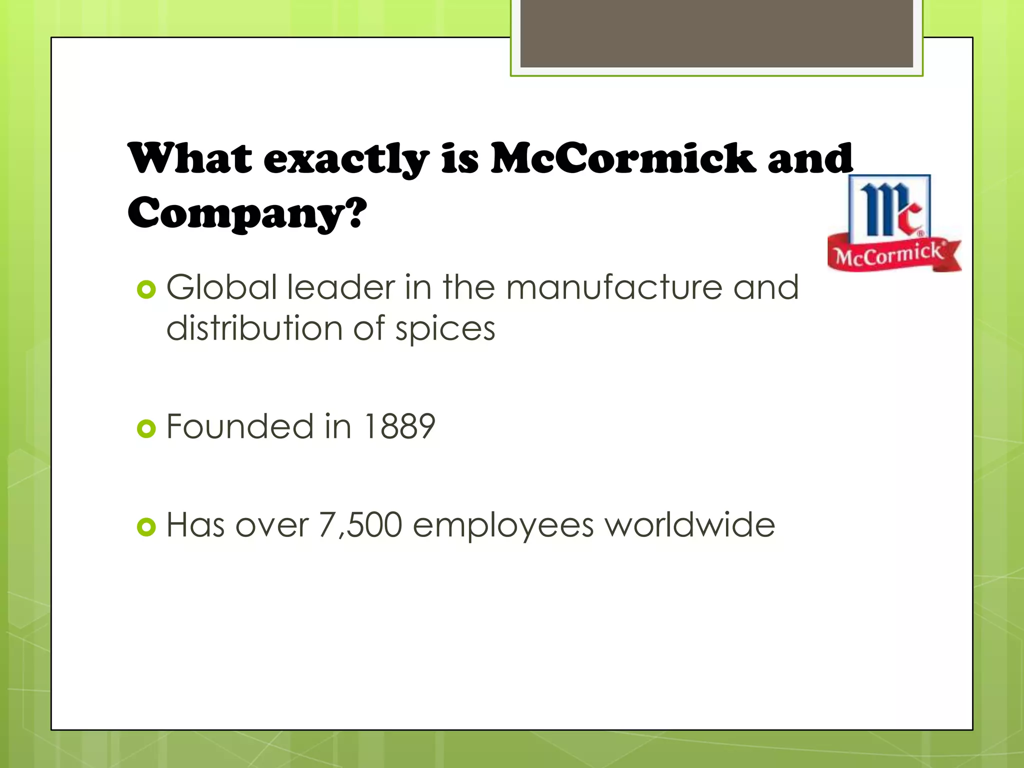 Mc cormick & company | PPTX