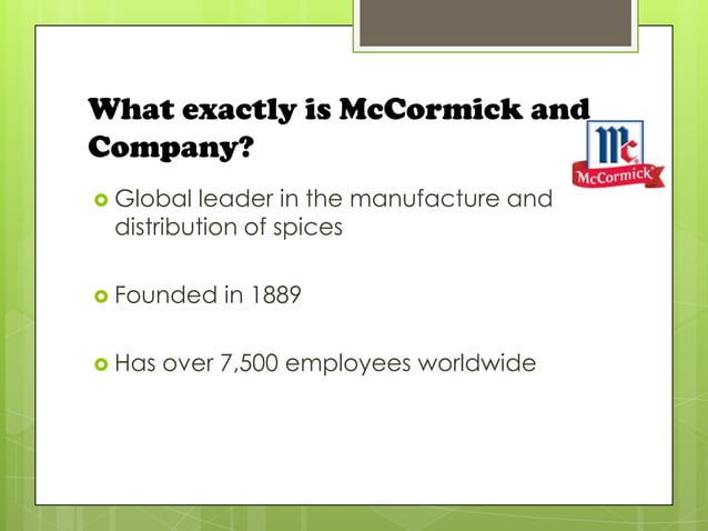 Mc cormick & company | PPTX