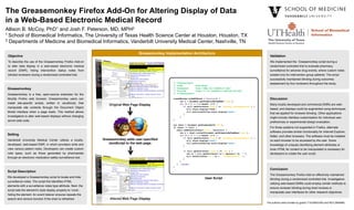 The Greasemonkey Firefox Add-On for Altering Display of Data in a Web-Based Electronic Medical ...