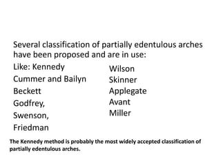 Mc Cracken chapter 3: Classification of Partially Edentulous Arches | PPTX