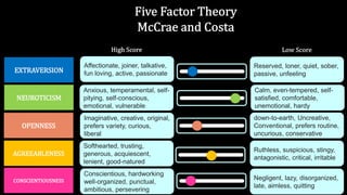 Mc crae and costa five factor theory | PPTX