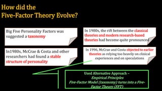 Mc crae and costa five factor theory | PPTX