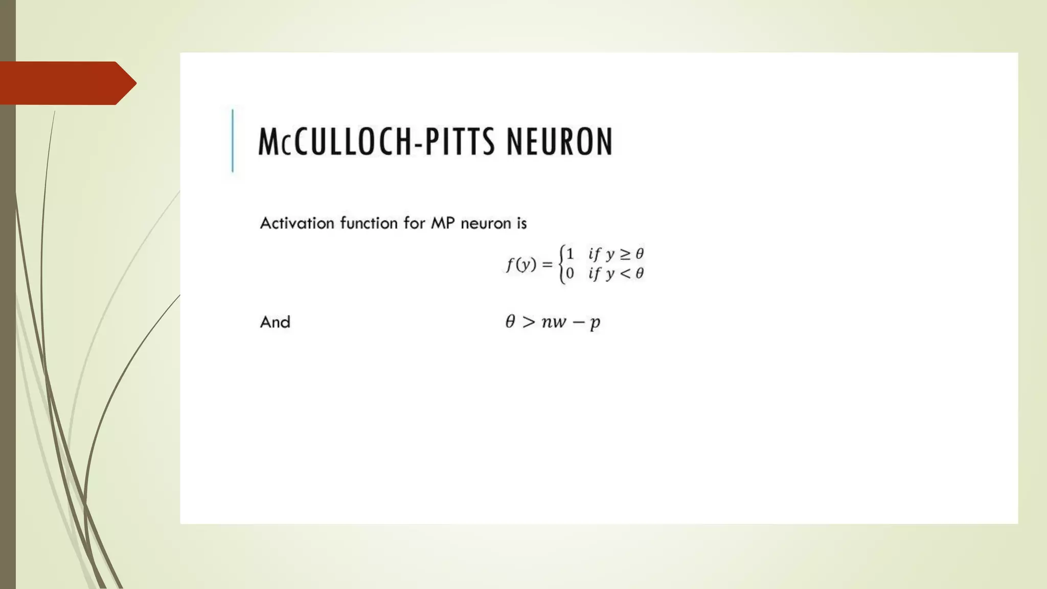 Mc culloch pitts neuron | PDF