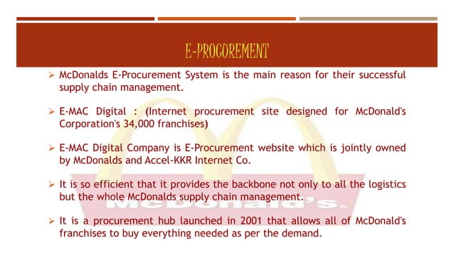 Mc Donalds : Logistics & supply chain management (SCM) | PPTX | Food ...