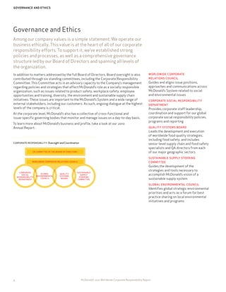 McDonald's 2010 Corporate Social Responsibility Report | PDF