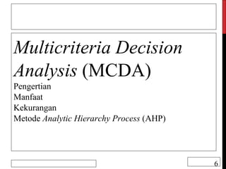 Multicriteria Decision Analysis | PPT