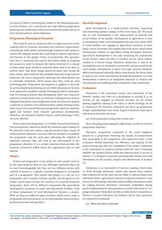 Progamme Planning in Extension System, an Effective tool for Rural ...