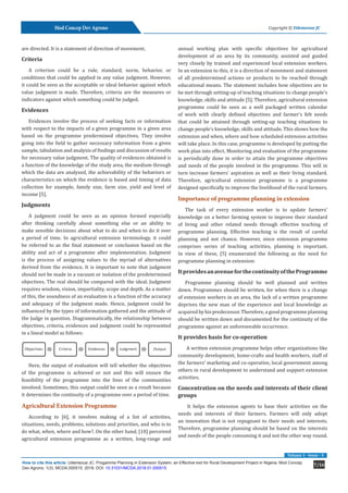 Progamme Planning in Extension System, an Effective tool for Rural ...