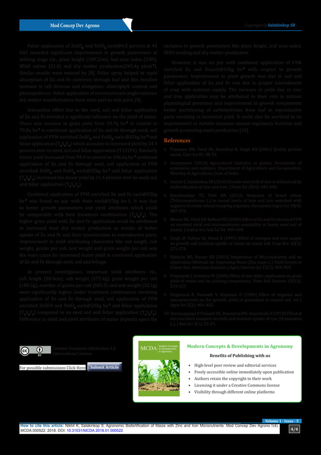Agronomic Biofortification of Maize with Zinc and Iron Micronutrients ...