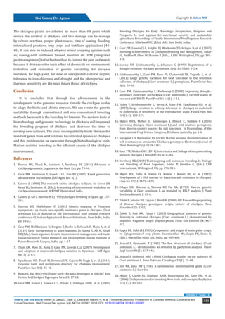 Functional Genomics Prospective of Chickpea Breeding: Constraints and Future Directions by Aslam ...