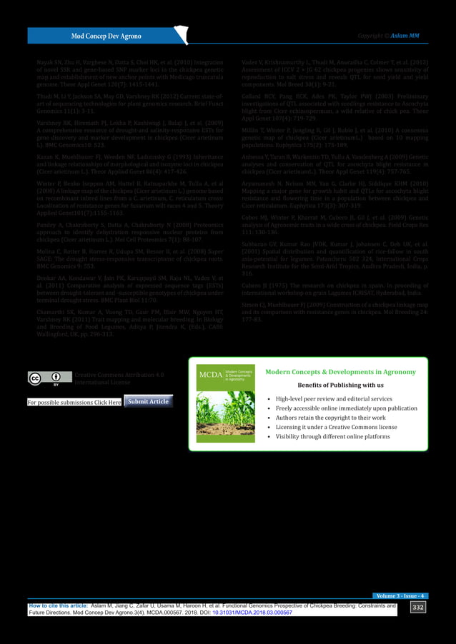 Functional Genomics Prospective of Chickpea Breeding: Constraints and Future Directions by Aslam ...