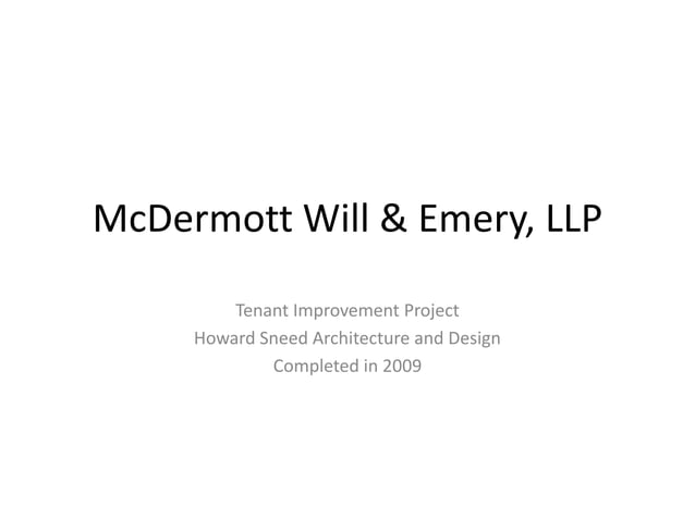 McDermott Will & Emery, LLP | PPTX