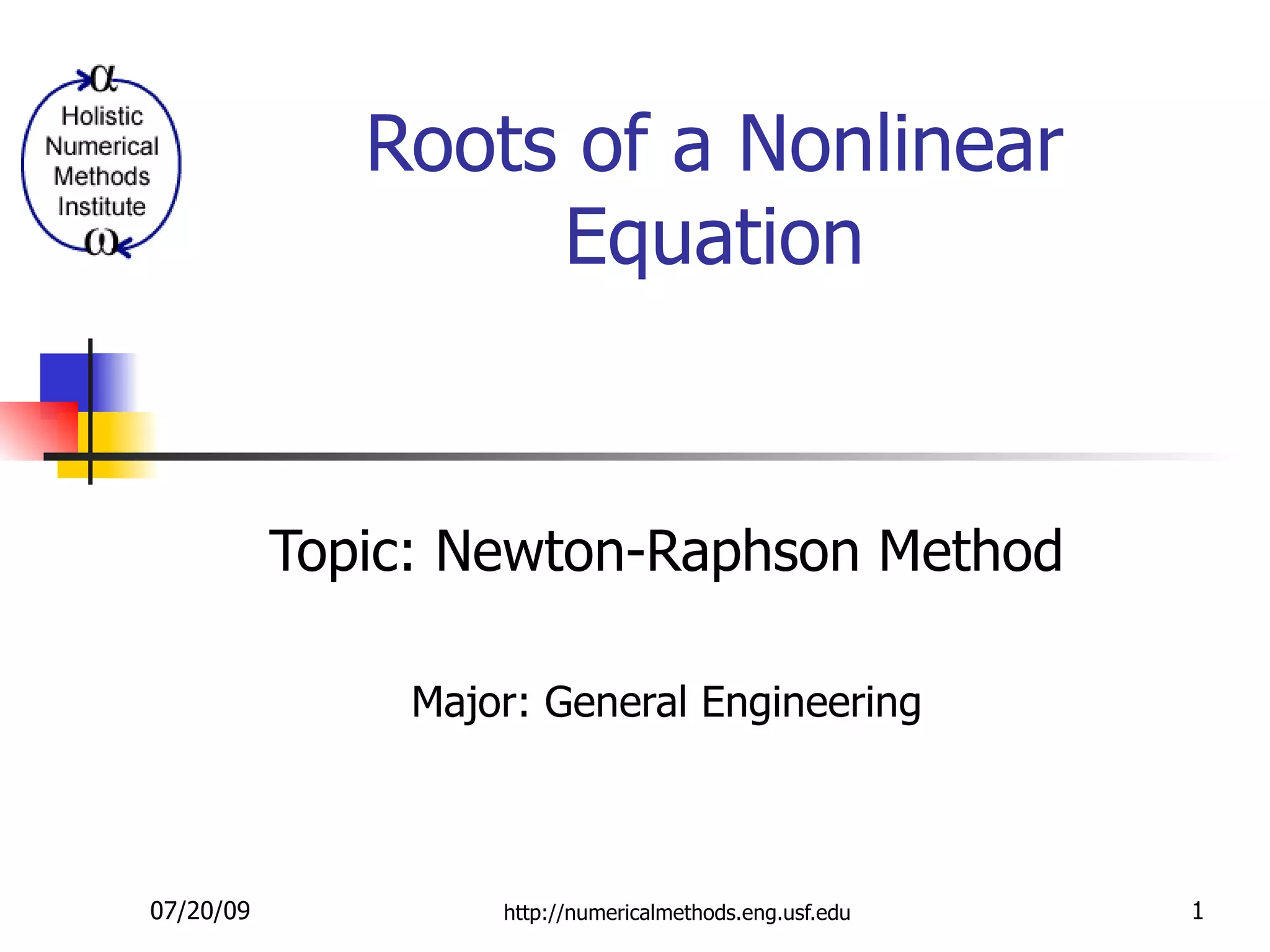 Newton-Raphson Method | PPT