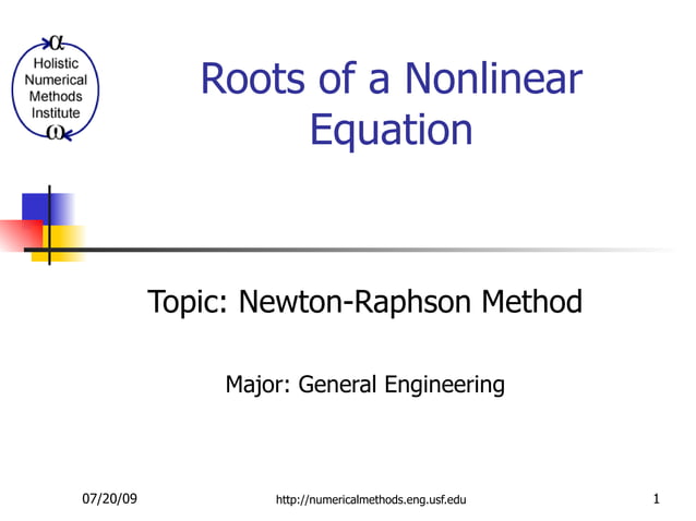 Newton-Raphson Method | PPT