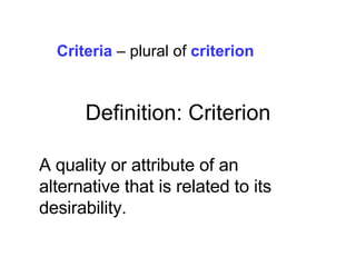 MCDM Introduction 08-01 | PPT