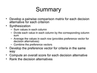Multicriteria Decision Making techniques | PPT