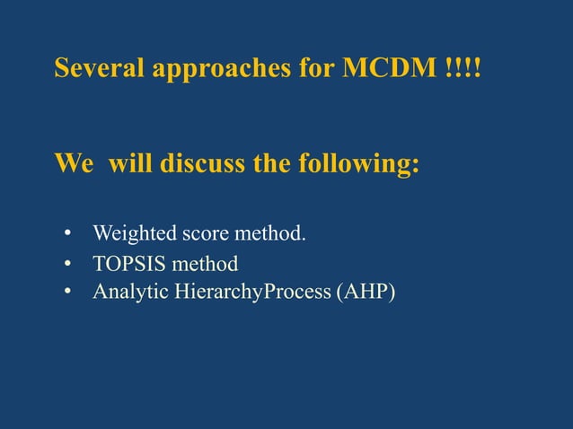 MCDM PPT.pptx | Civil Engineering Industry | Industries