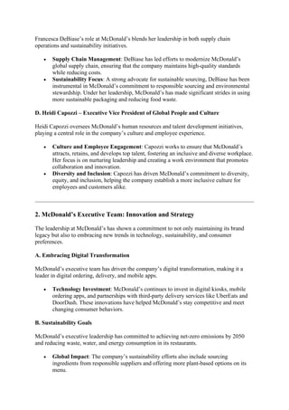 "McDonald's Executive Team: Visionaries Behind the Iconic Brand" | PDF