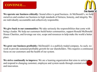 Mc donald | PPTX | Food Industry | Industries