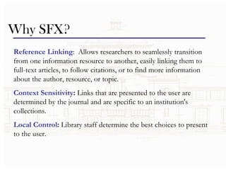 OpenURL Linking: the Academic Library Experience | PPT