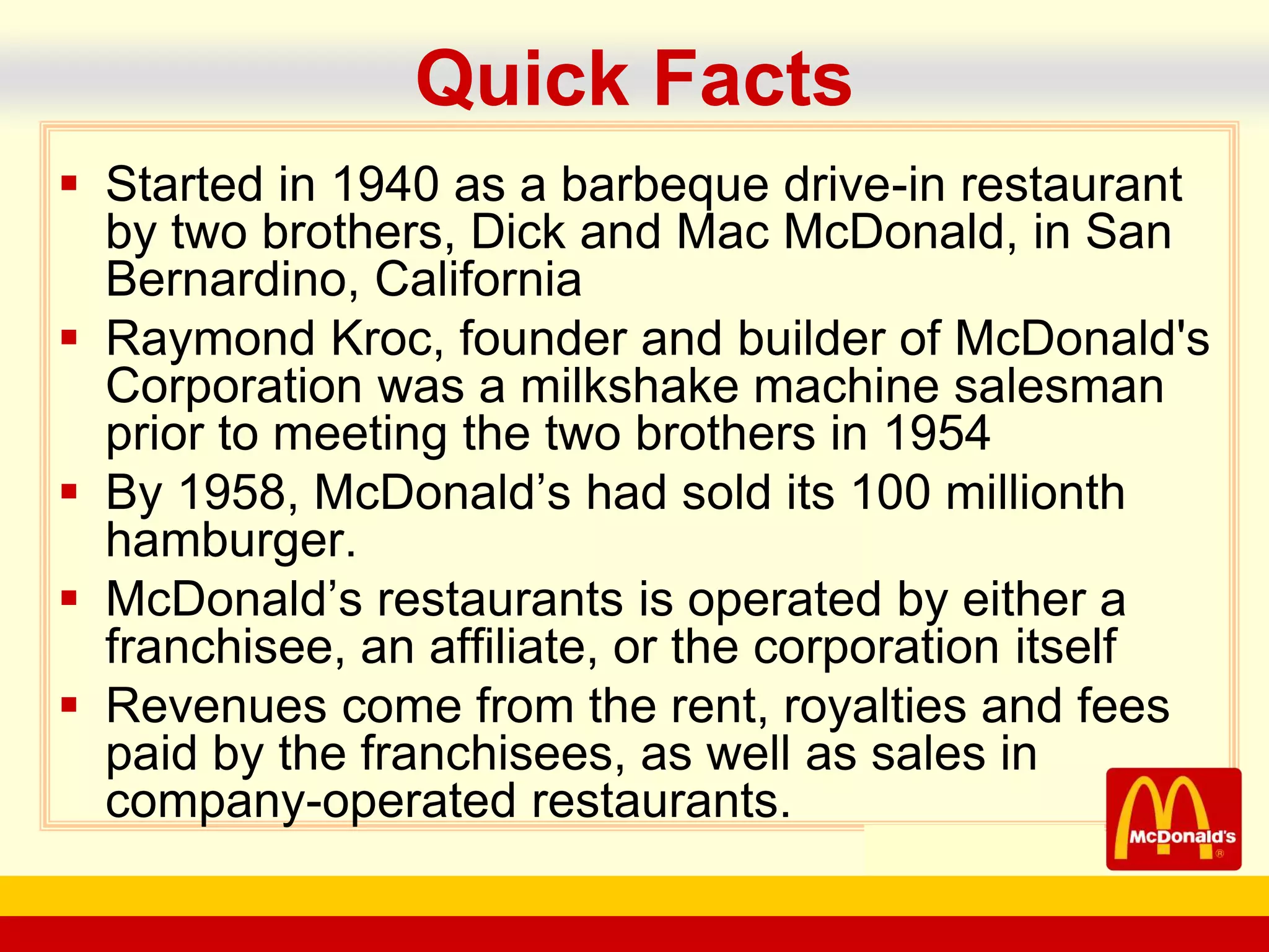 McDonald's Company Analysis | PPTX