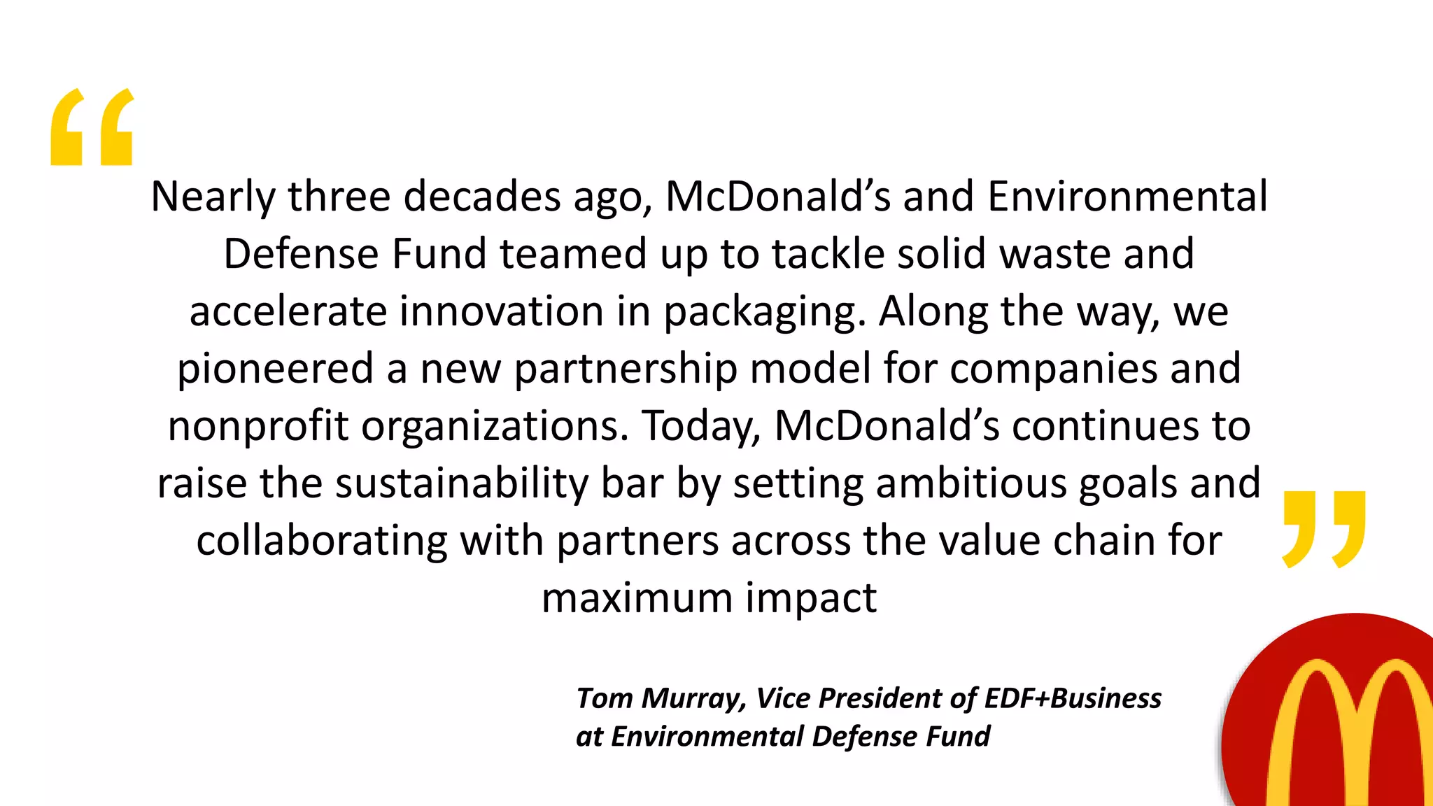 CSR Project McDonalds | PPTX | Agriculture | Industries