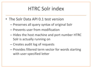 HTRC Architecture Overview | PPTX