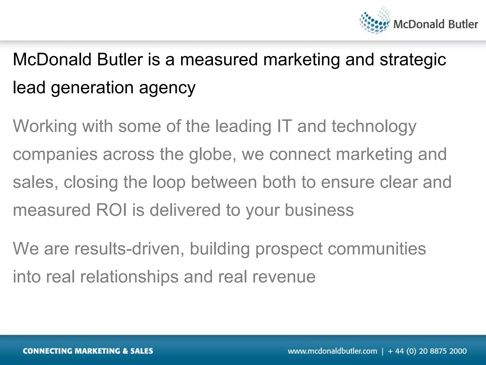 Mc Donald Butler Overview | PPT | Business Administration | Business
